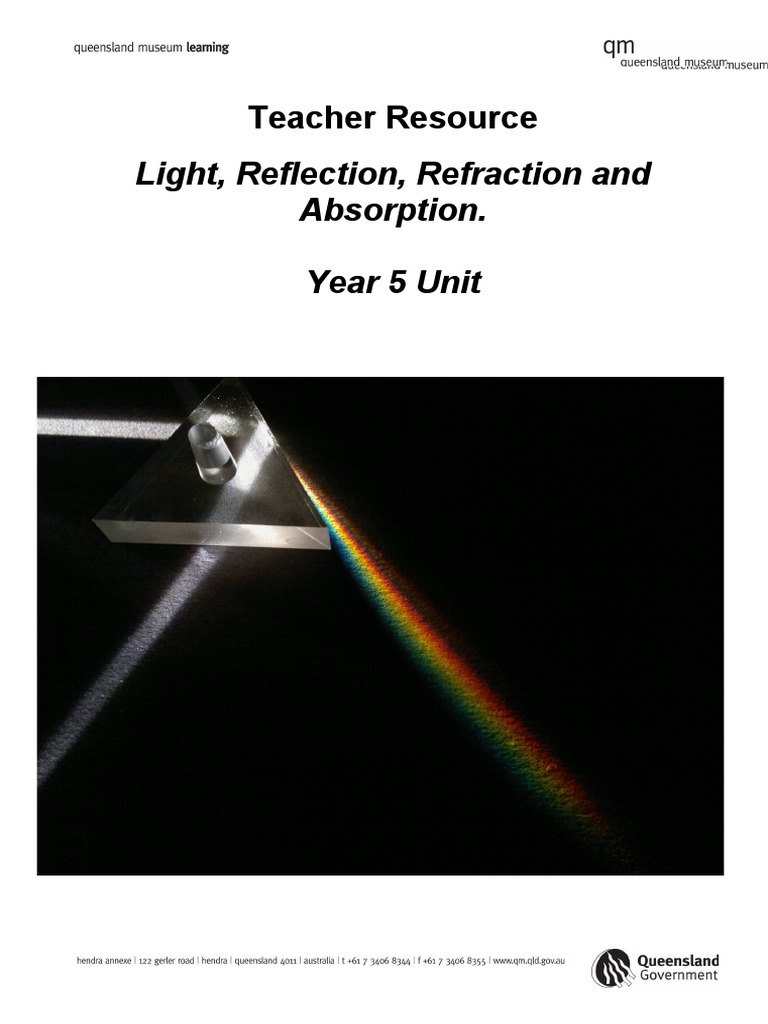 Light Unit Teacher Resource | PDF | Reflection (Physics) | Mirror