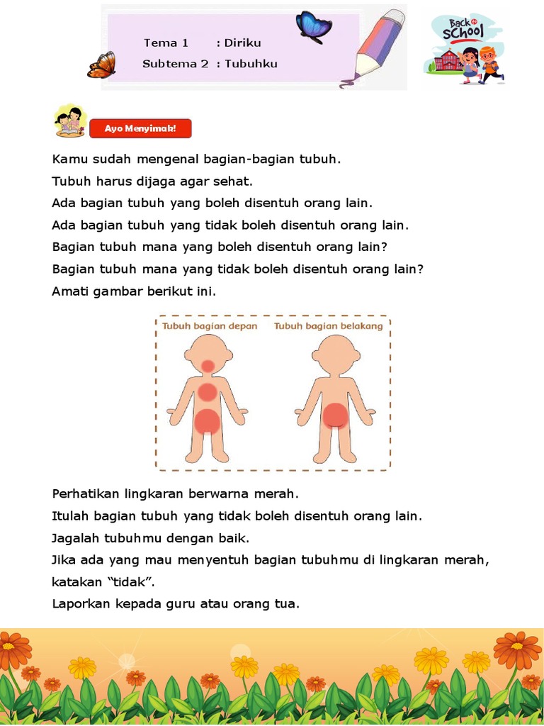 Bahan Ajar Kelas 1 Tema 1 Sub Tema 1 - 4 | PDF