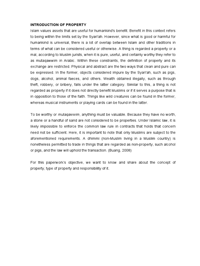Understanding Islamic Property Concepts | PDF | Property | Sharia