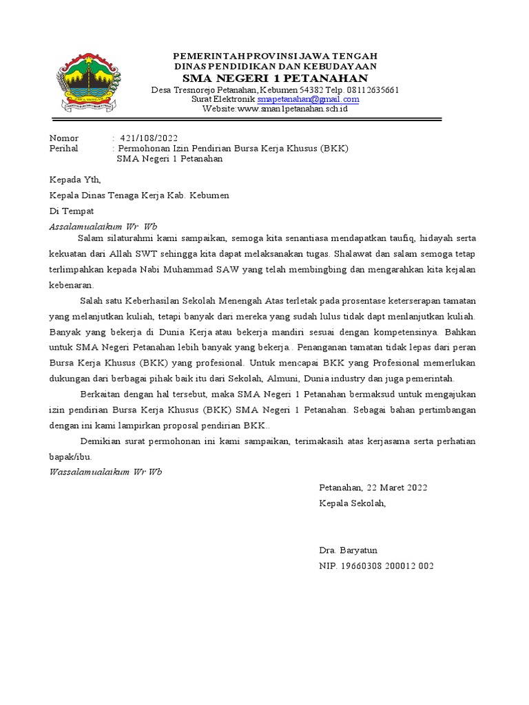 Surat Permohonan BKK | PDF