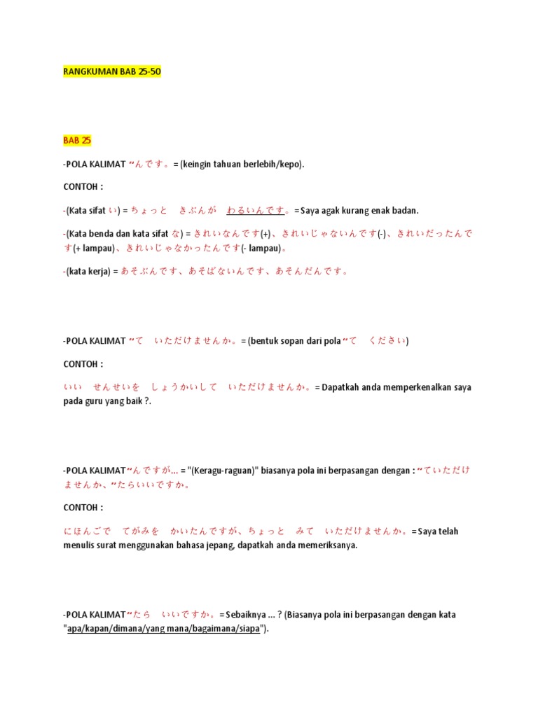 RANGKUMAN Minna No Nihonggo 2-WPS Office | PDF