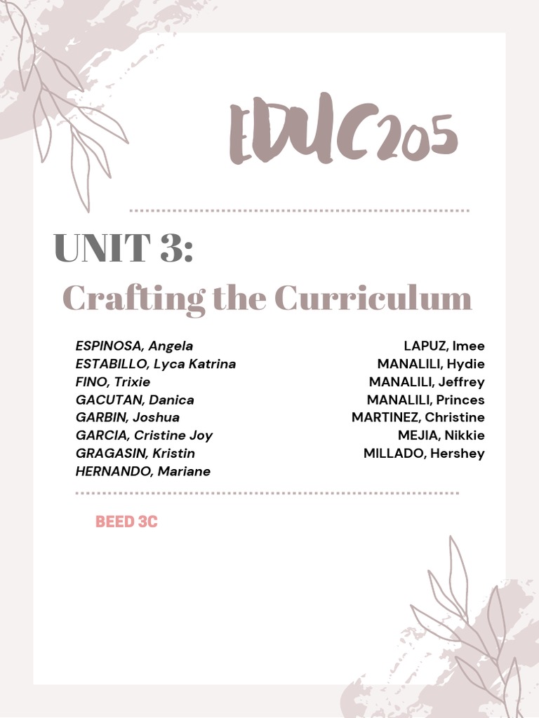 EDUC 205 Written Report (Chapter 3) | PDF | Curriculum | Teachers