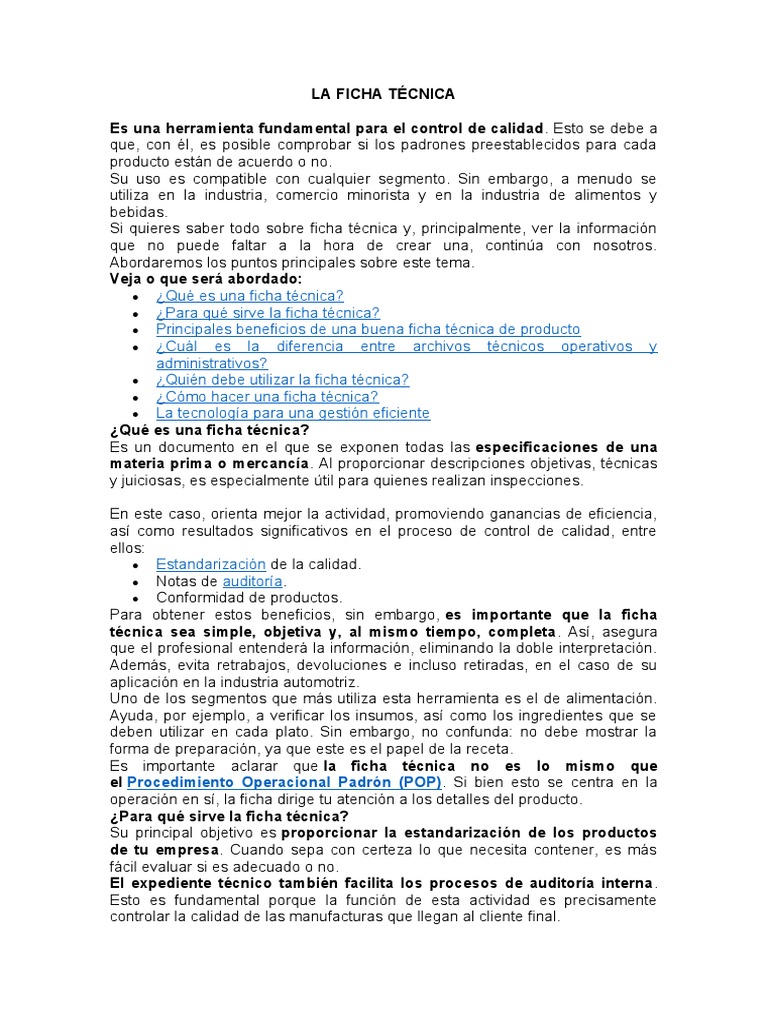 La Ficha Téc | PDF