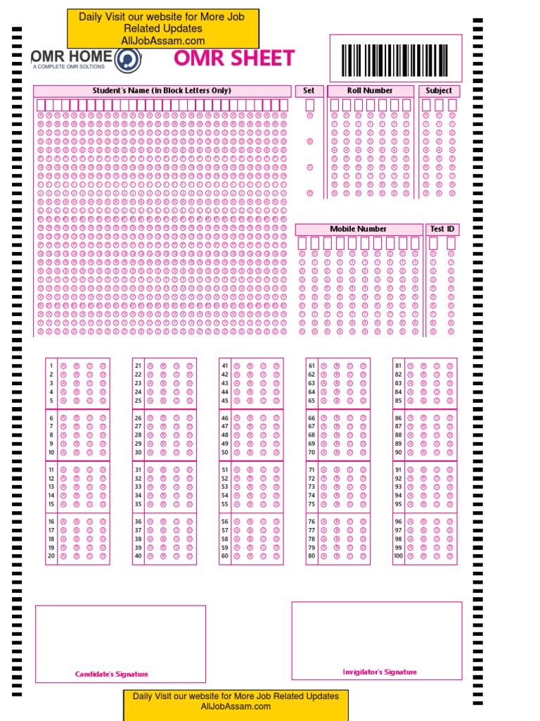 OMR Sheet | PDF | Software