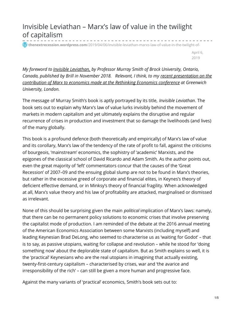 Roberts - Smith - Invisible Leviathan Marxs Law of Value in The ... Roberts - Smith - Invisible Leviathan Marxs Law of Value in The ...