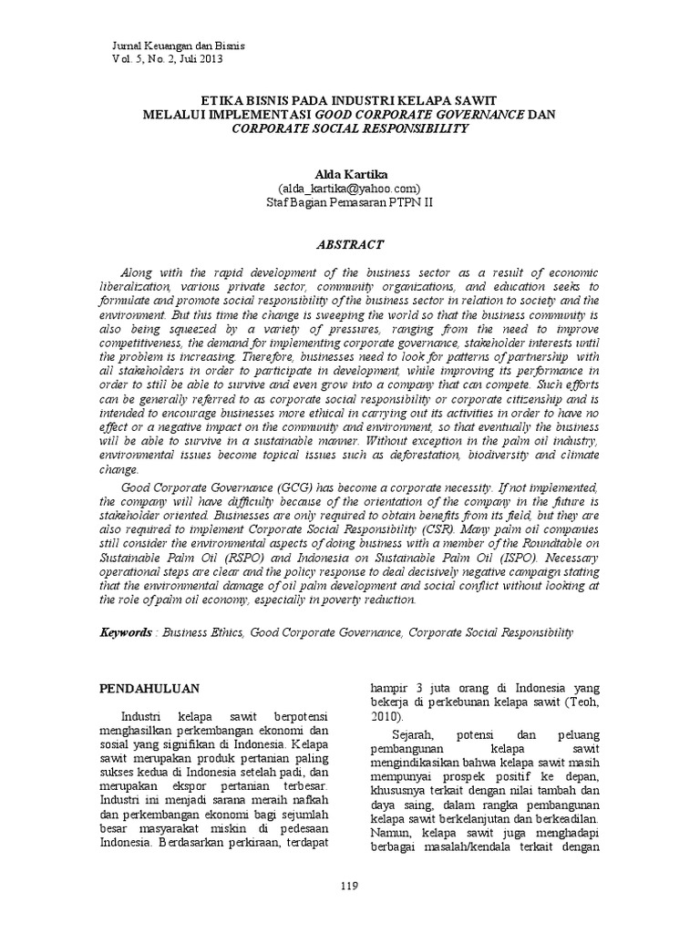 Etika Bisnis Pada Industri Kelapa Sawit | PDF | Teknologi & Rekayasa