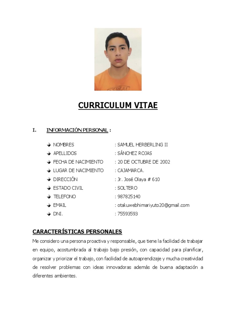 CV de Samuel Sánchez Rojas | PDF