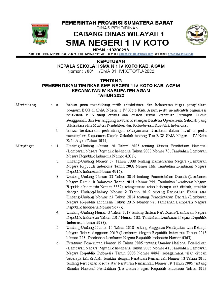 SK Tim Bos 2022 | PDF