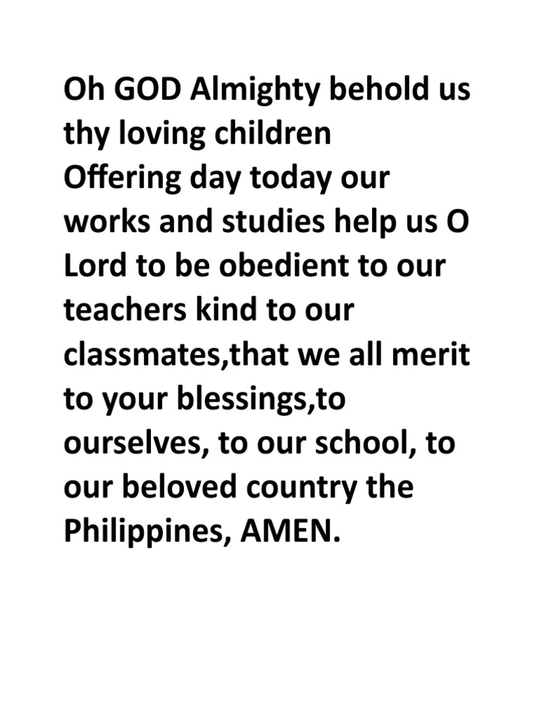 Oh GOD Almighty Behold Us Thy Loving Children | PDF