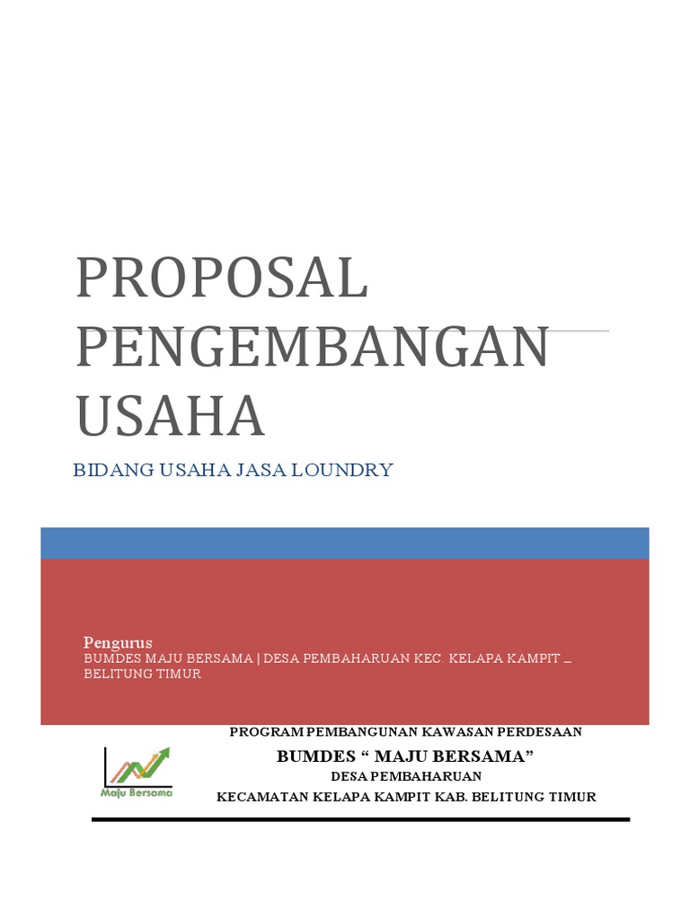 Hotlin - Contoh Proposal Kegiatan Usaha Loundry - Kelompok 4 | PDF