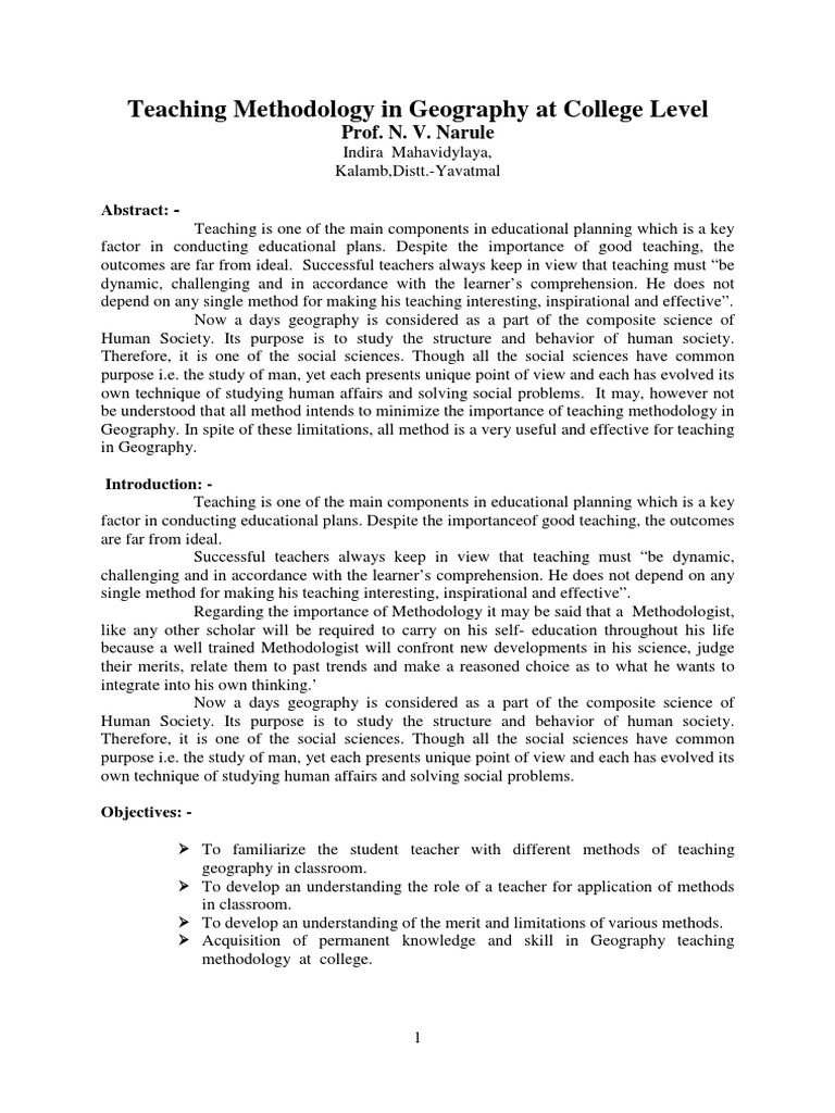 TE17 | PDF | Teaching Method | Geography