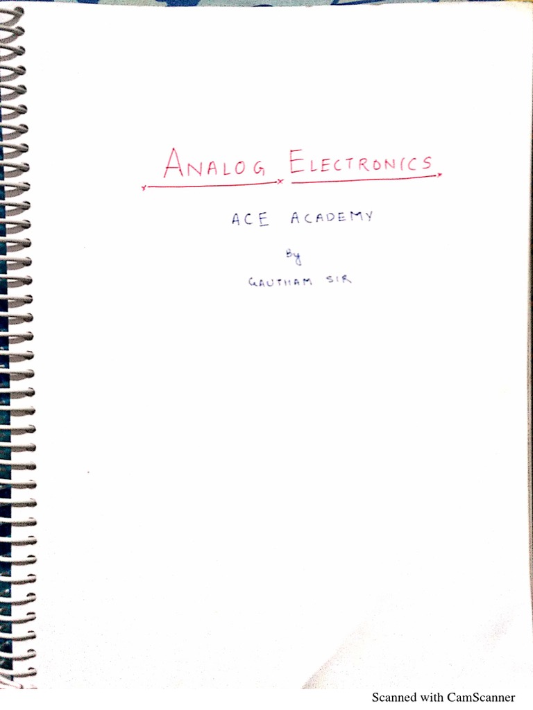 Analog Electronics - Handwritten Notes - ACE | PDF