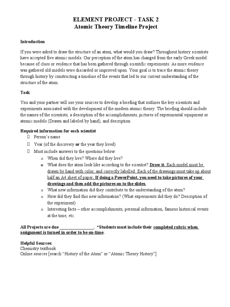 Atomic Theory Timeline | PDF | Experiment | Theory