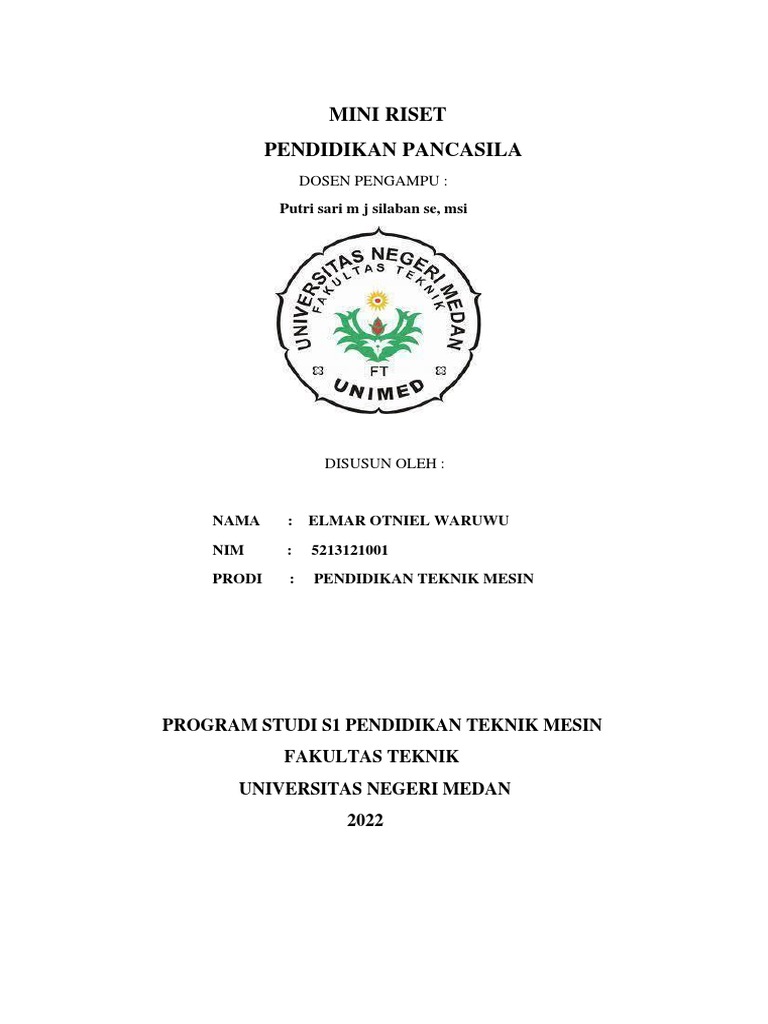 Mini Riset Pancasila di UNIMED | PDF | Karier & Perkembangan | Seni