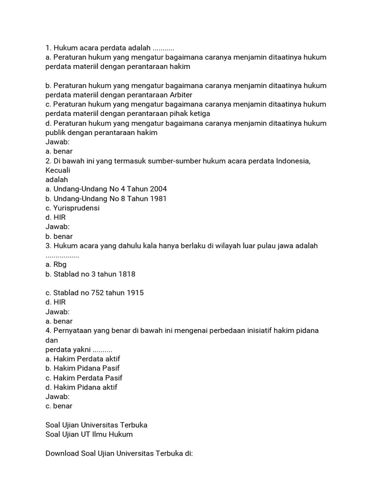 Contoh Soal Hukum Acara Perdata02 | PDF