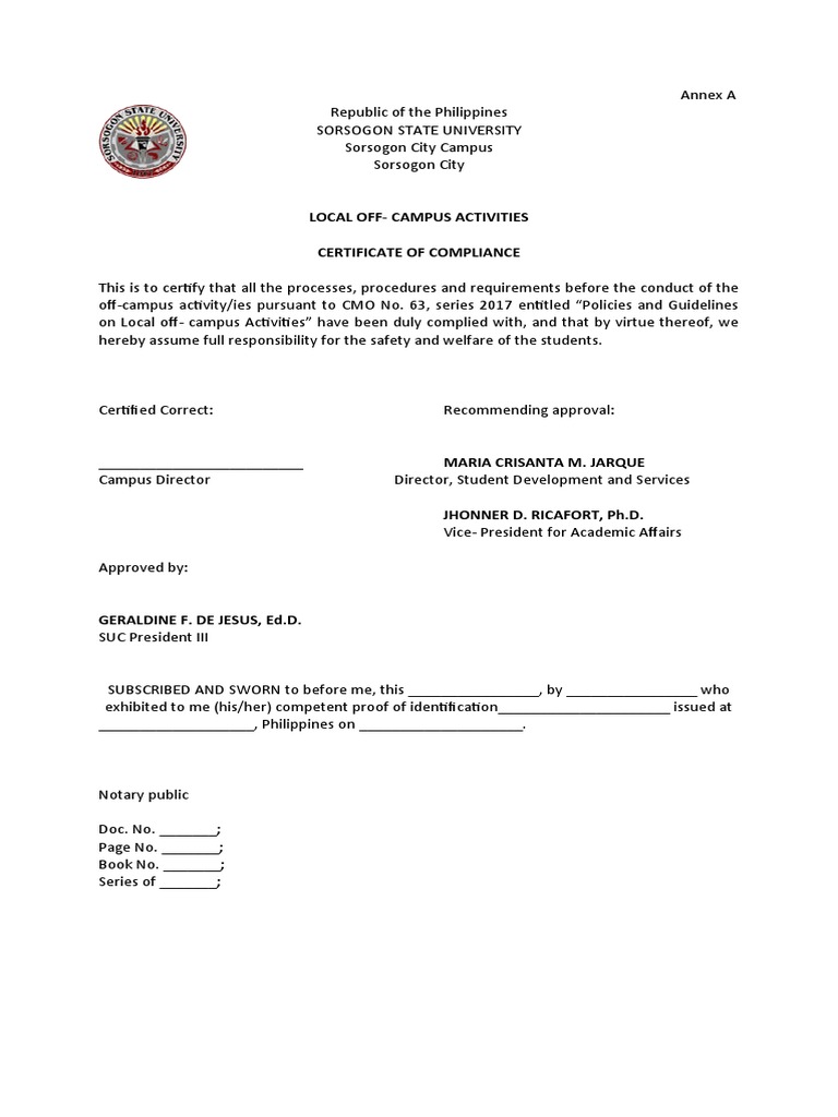 CMO 63 Annex A B C | PDF