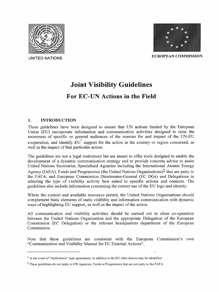 Joint EC UN Visibility Guidelines | PDF