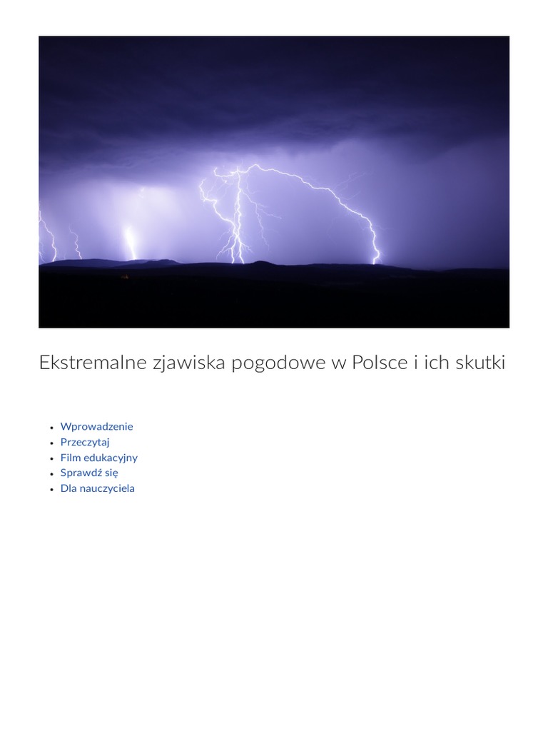 Ekstremalne Zjawiska Pogodowe W | PDF