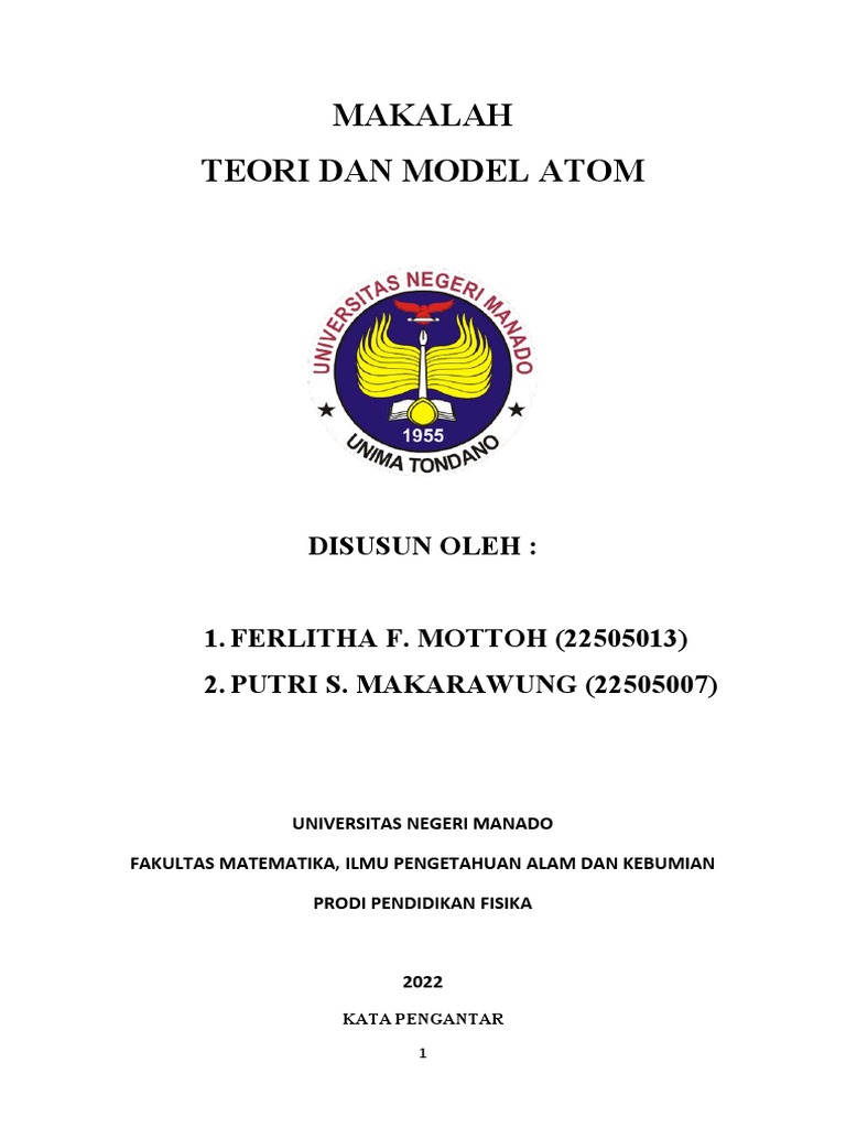 Makalah Teori Atom | PDF