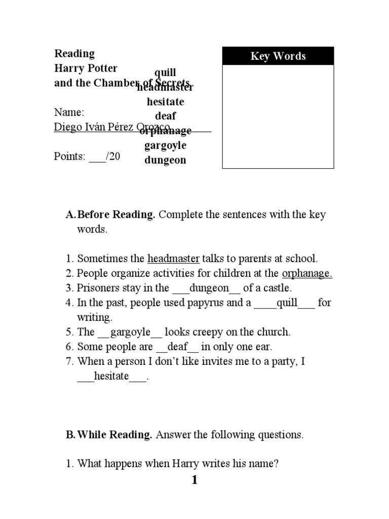 Reading - Harry Potter and The Chamber of Secrets | PDF