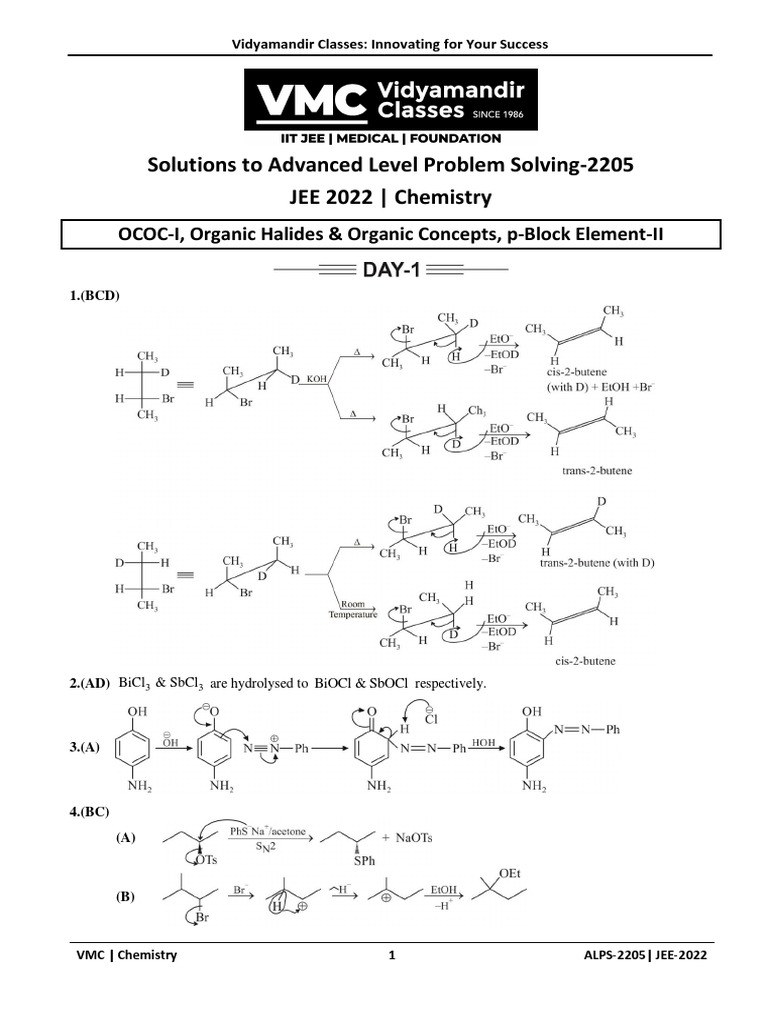 Advanced Level Problem Solving Solutions for Organic Chemistry and p ... Advanced Level Problem Solving Solutions for Organic Chemistry and p ...
