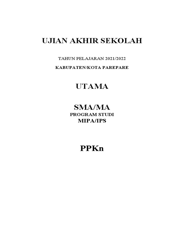 Soal Uas 2020 - 2021 | PDF