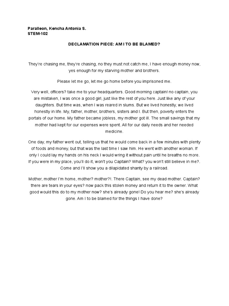 Declamation Speech Pdf