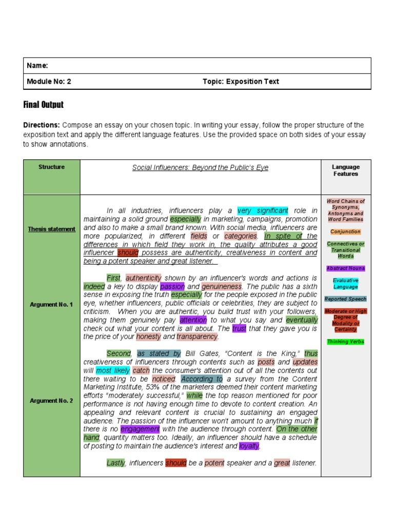 Sample Exposition Essay | PDF