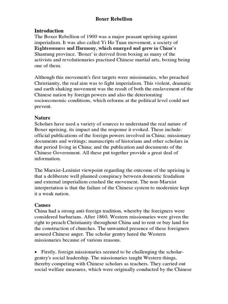Boxer Rebellion | PDF | China | World Politics