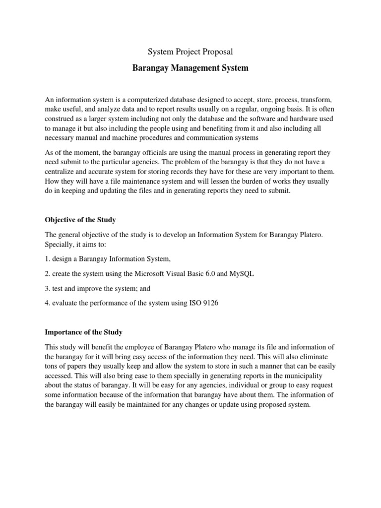 System Project Proposal Topic 3 | PDF