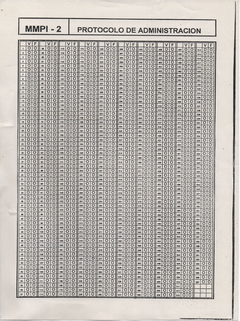 7 - Hoja de Respuestas Mmpi | PDF