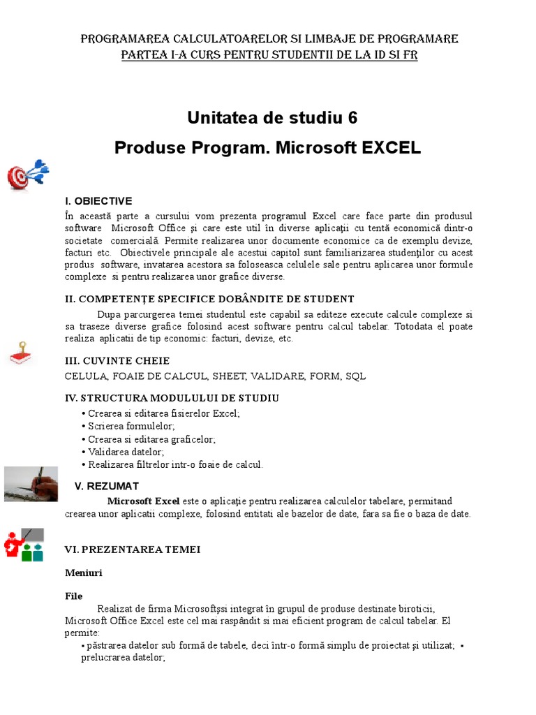 Utilizare Excel Curs ID | PDF
