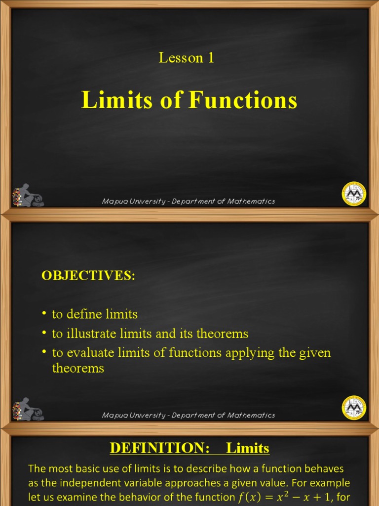 Lesson 1 Limits Of Functions Pdf Asymptote Functions And Mappings