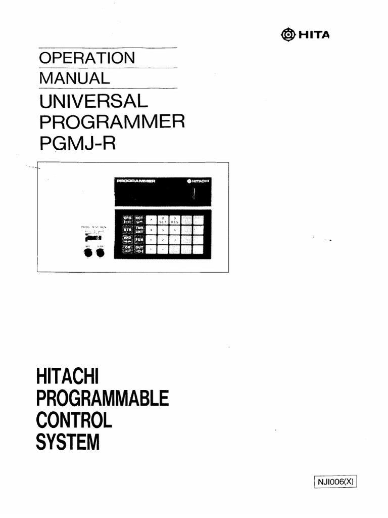 PGMJR Hitachi Manual | PDF