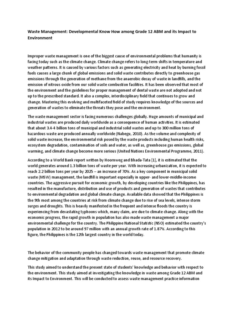 Waste-Management For Research Paper | PDF | Politics