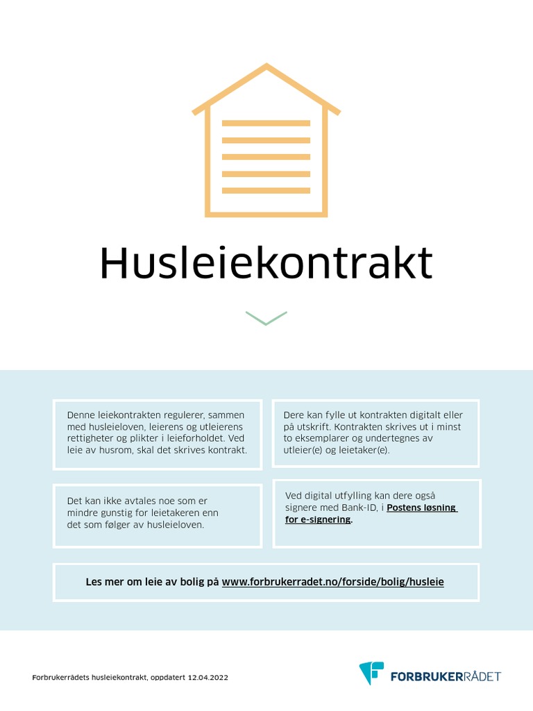 Husleiekontrakt Bokmal | PDF