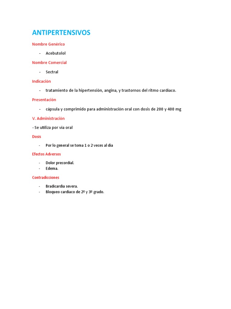 ANTIPERTENSIVOS | PDF | Especialidades Medicas | Enfermedades y trastornos
