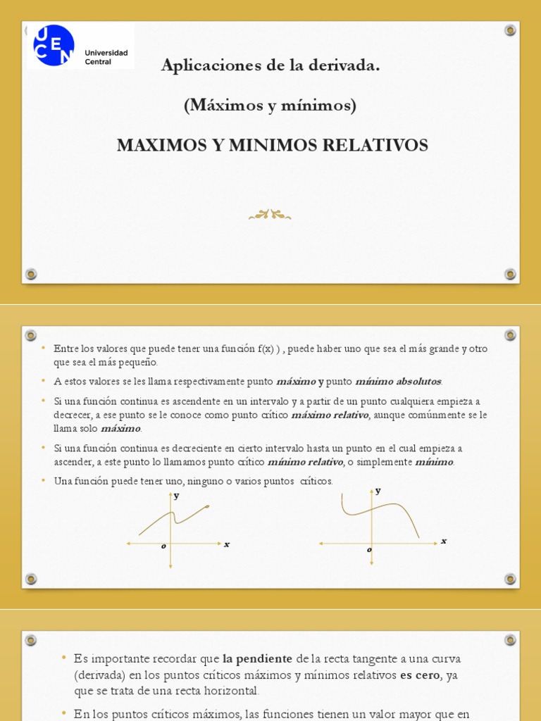 Derivadas: Máximos y Mínimos Relativos | PDF | Derivado | Cálculo