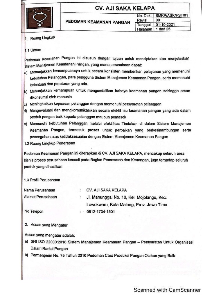 GMP Manual - Iso 22000 - 2018 | PDF