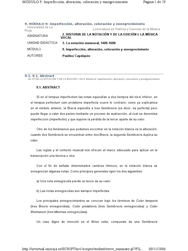Imperfección y Alteración en Notación Mensural | PDF | Ritmo | Formas ...