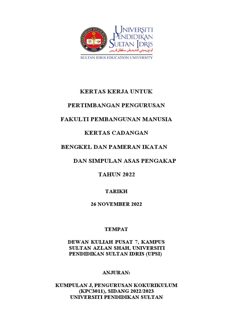 Kertas Kerja KPC3011 Final | PDF
