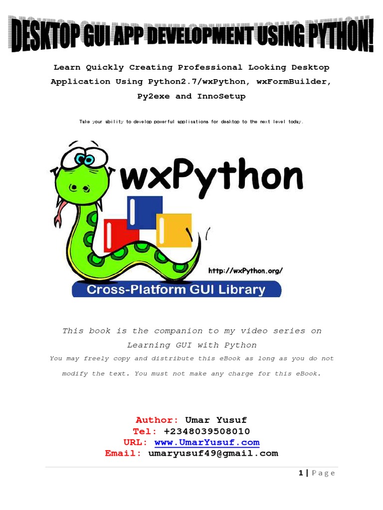 Wxpython Gui Tutorial | PDF | Command Line Interface | Graphical User Interfaces