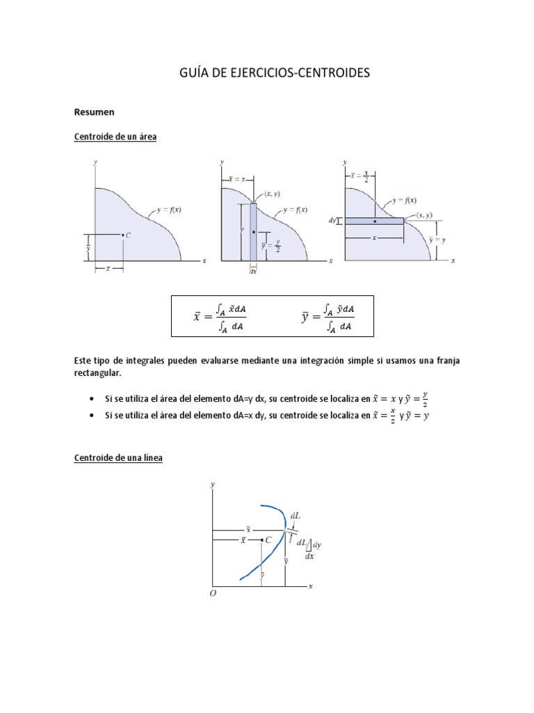 Ejercicios Centroide | PDF | Integral | Funciones y mapeos