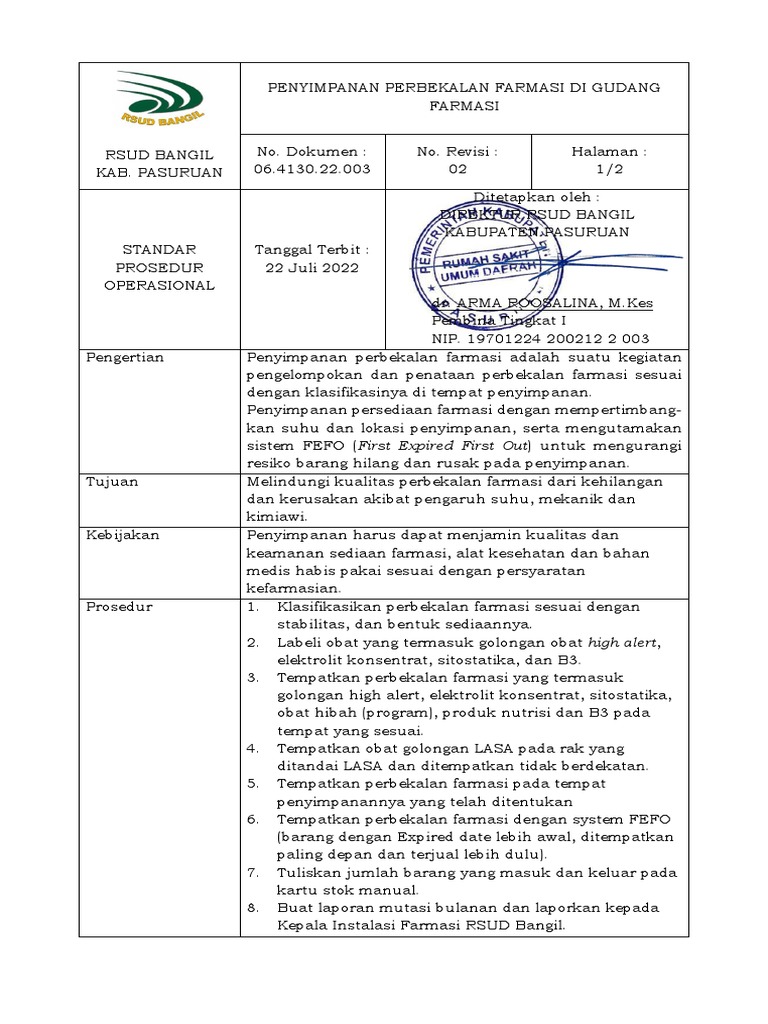 Penyimpanan Perbekalan Farmasi Di Gudang Farmasi Pdf
