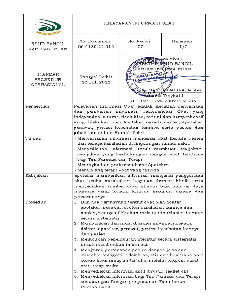 Pelayanan Informasi Obat | PDF