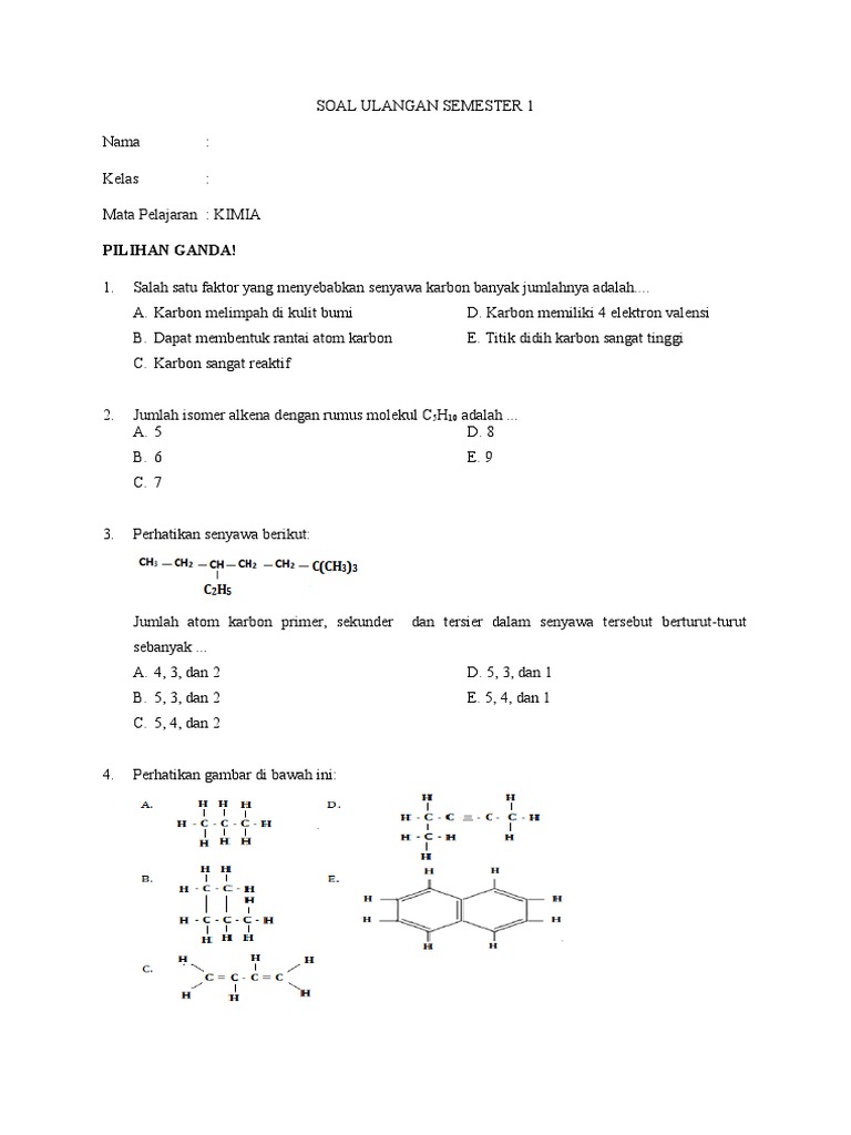 SOAL ULANGAN SEMESTER 1 Kelas Xi | PDF | Sains & Matematika