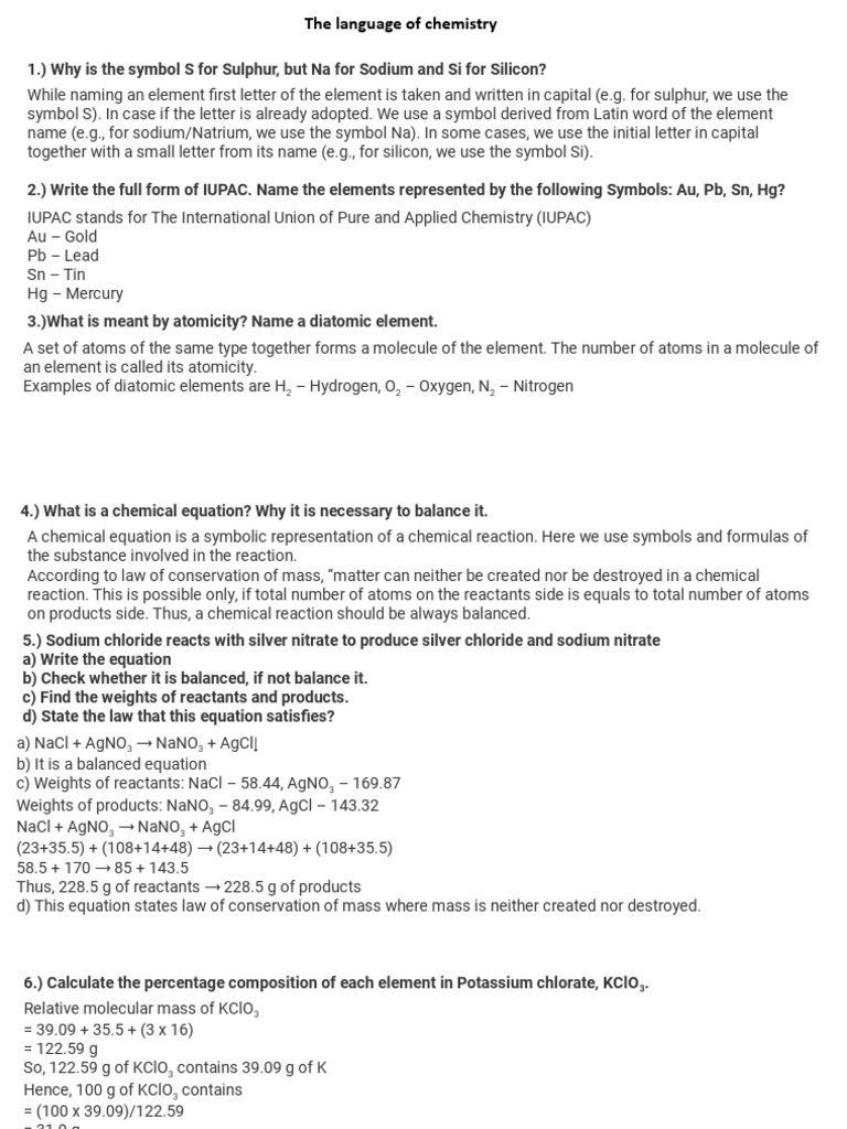 Question and Answer 9th Class | PDF | Chemical Elements | Atoms