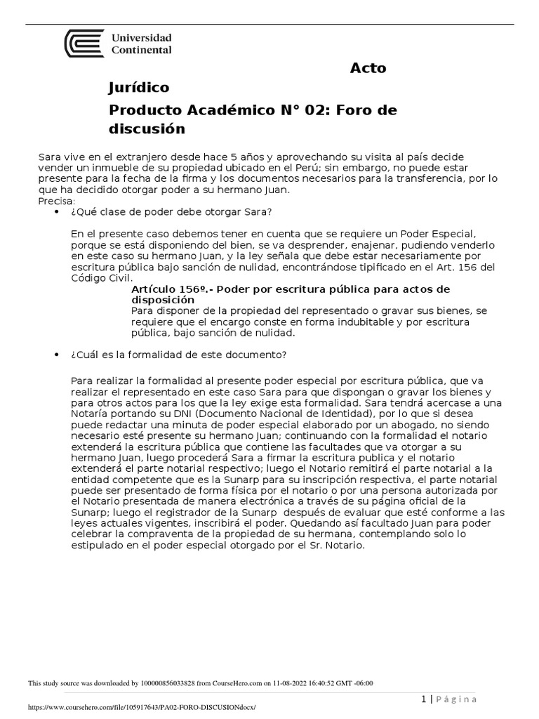 Pa02. Foro Discusion - Docx Ejemplos | PDF