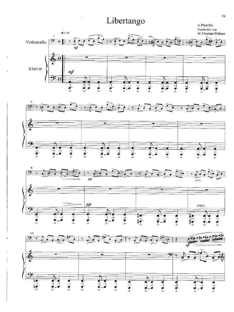 Piazzolla Libertango-Cello Piano | PDF