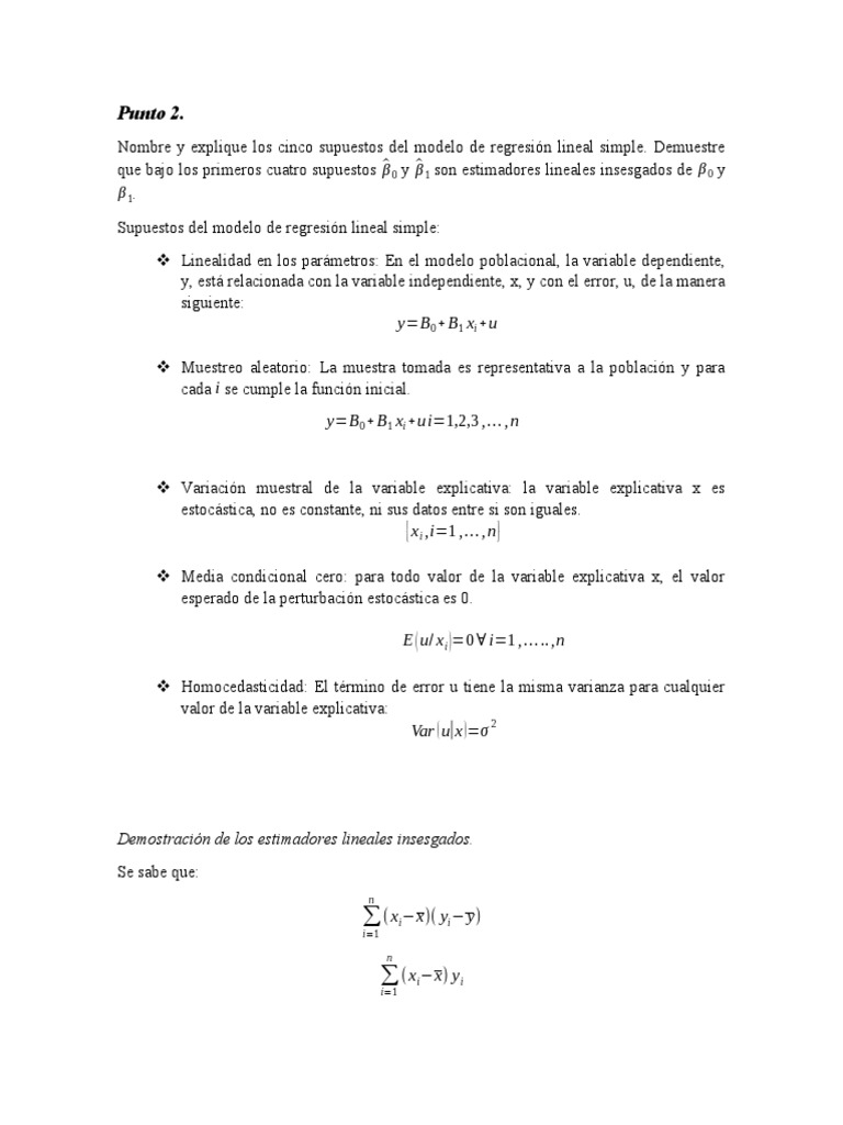 Punto 2 Econometria | PDF | Regresión lineal | Análisis de los datos